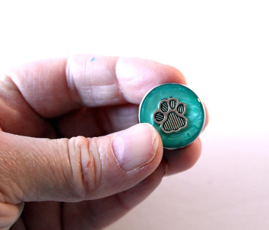Paw Print Lapel Pin With Green Background - Etsy