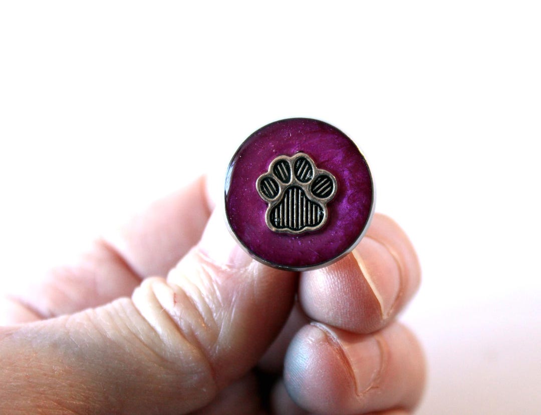 Paw Print Lapel Pin With Pink Background - Etsy