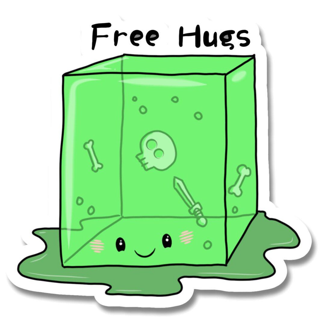 Free Hugs RPG Cube Sticker | Waterproof Vinyl Kawaii Decal - Etsy