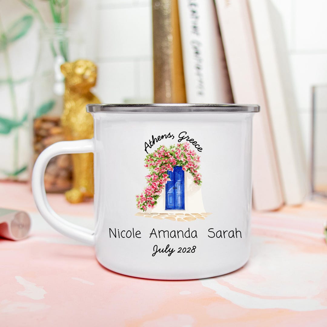 Athens Greece Vacation Mug – Custom Names & Trip Date – Personalized ...