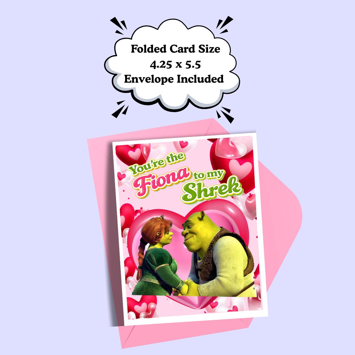 Shrek-you're the Fiona to My Shrek- Valentine's Day Card: Heart Eyes ...