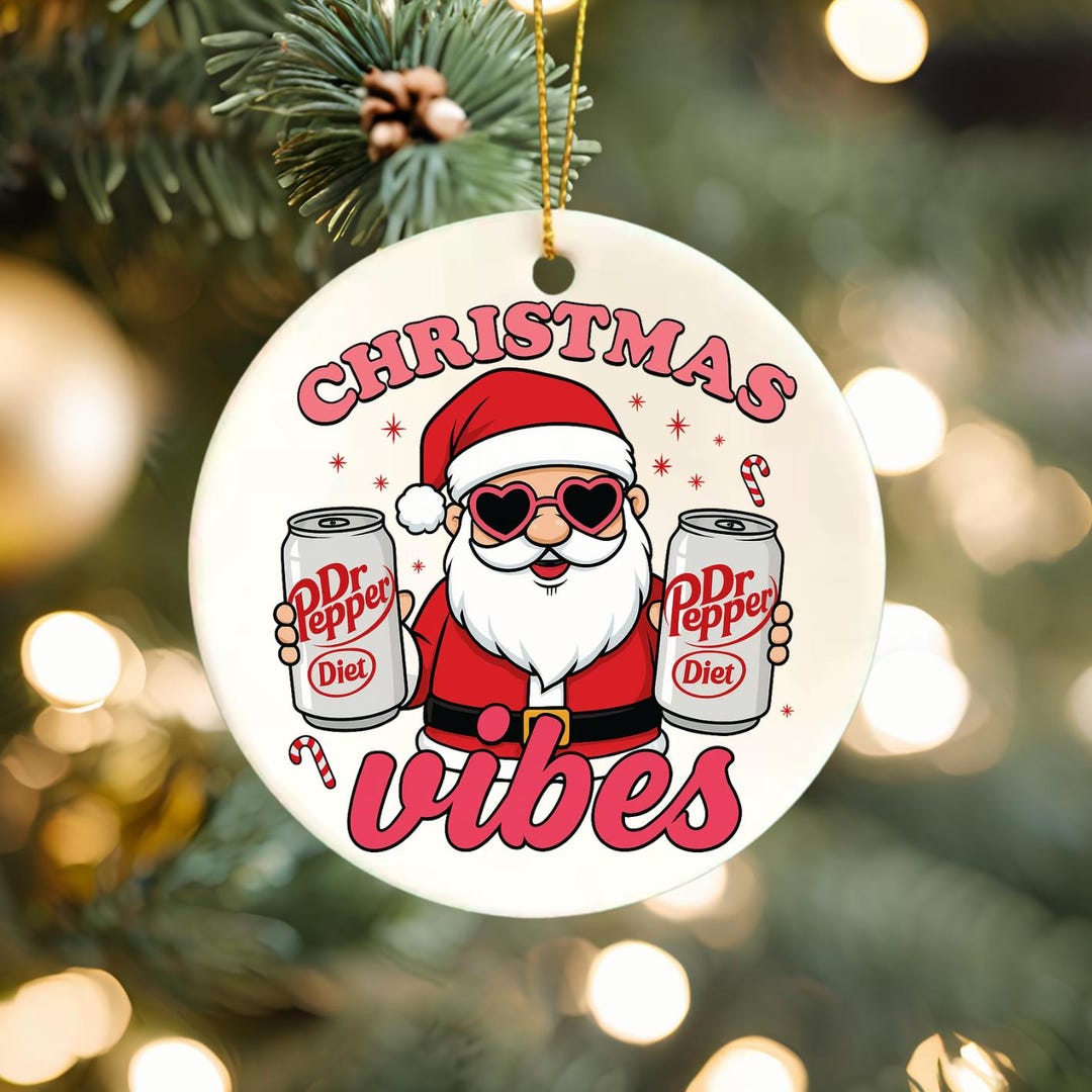 Diet Dr Pepper Santa Christmas Ornament, Custom Ceramic Ornament - Etsy
