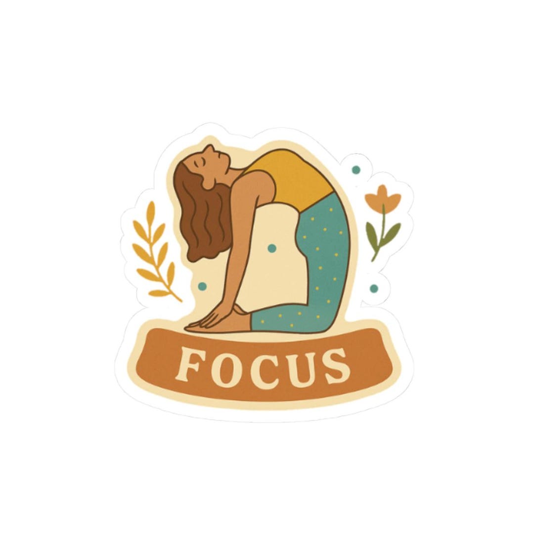 Focus Yoga Pose Sticker, Meditation Decal, Mindfulness Laptop Decal ...