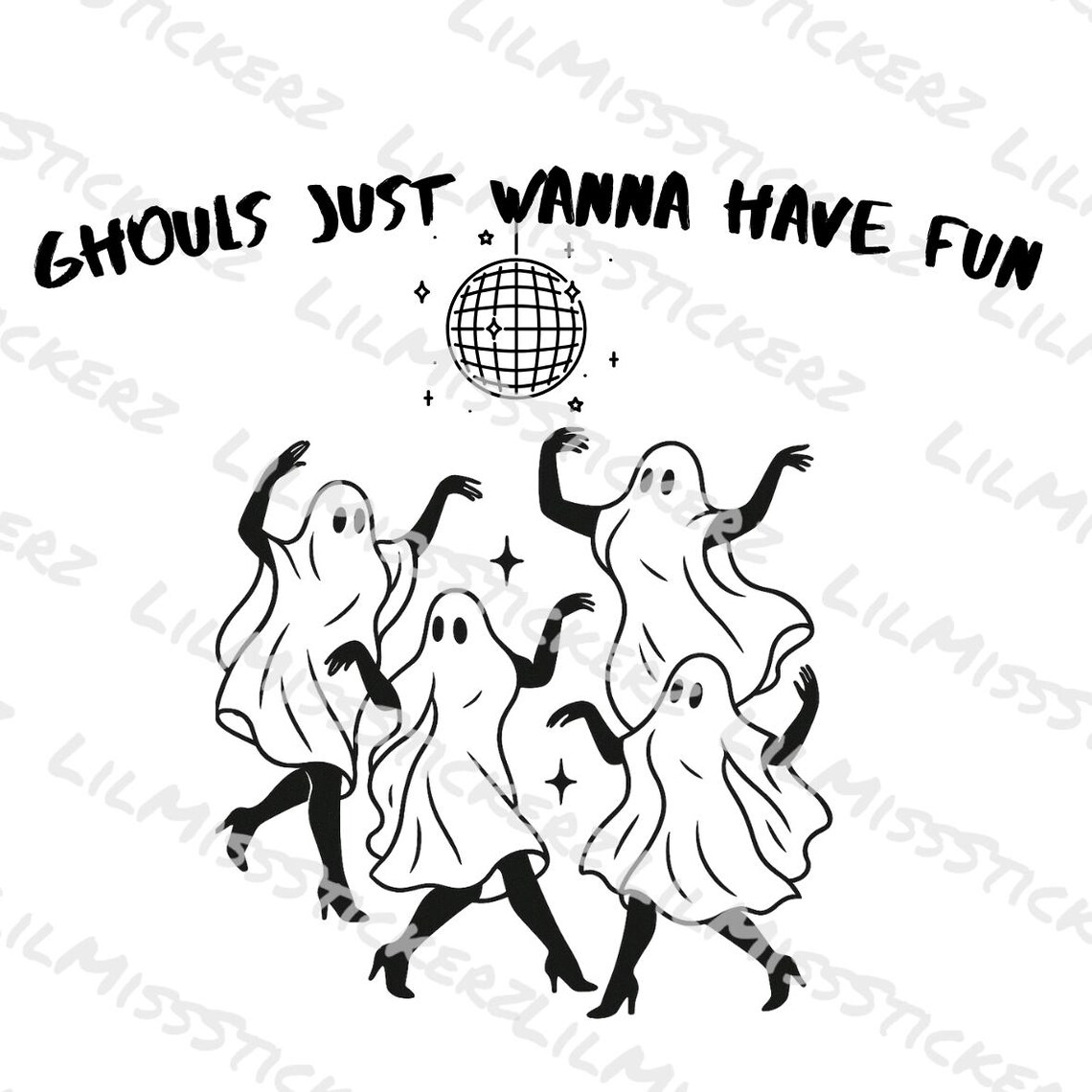 Ghouls Just Wanna Have Fun PNG: Spooky Dancing Ghosts Clipart - Etsy
