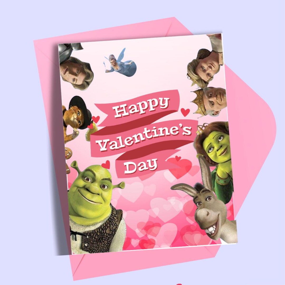 Shrek-happy Valentine's Day Card: Heart Eyes, Lovey Dovey - Etsy