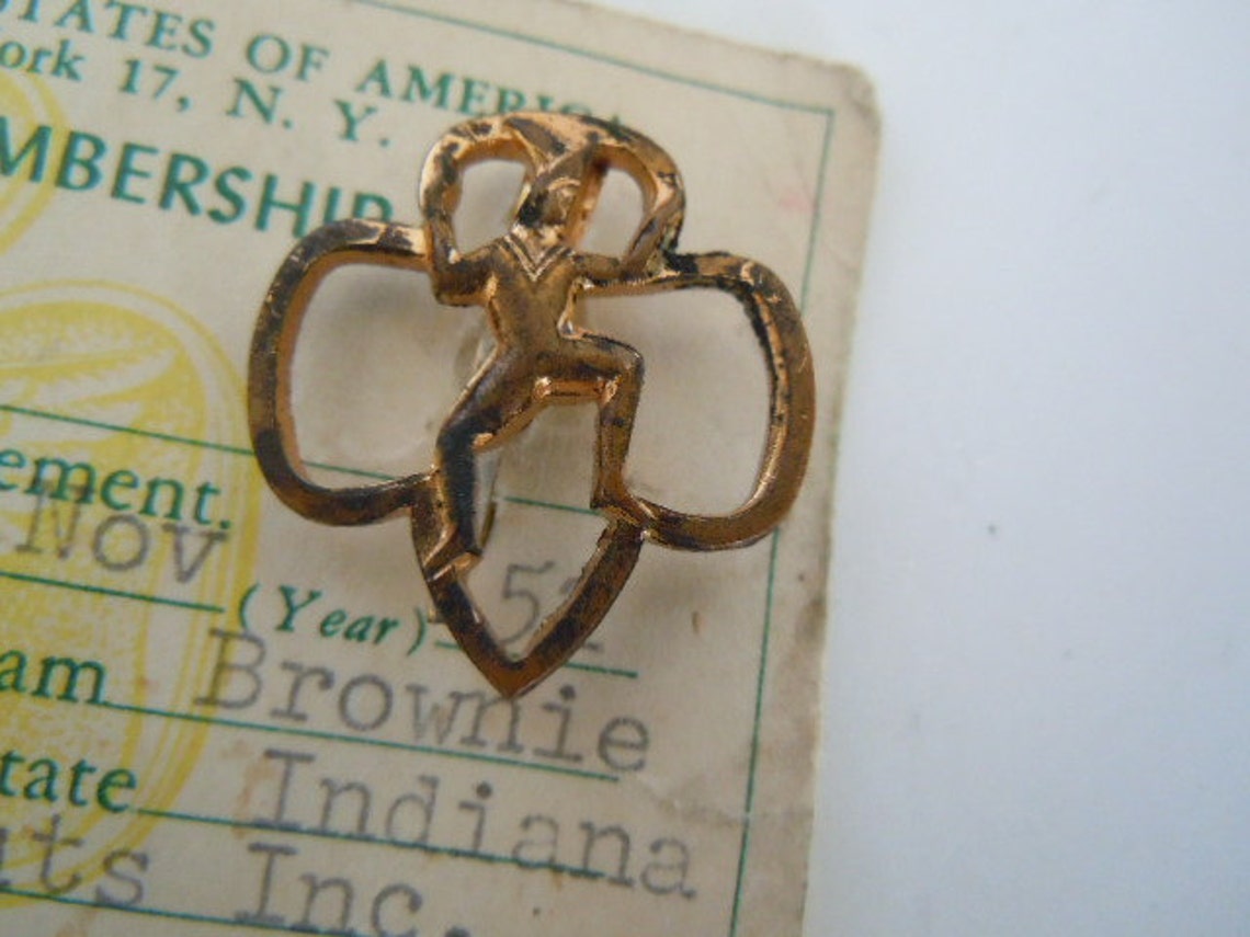 Girl Scout Membership Cards and Pins Brownie Pin Girl Scout Pin Scout ...