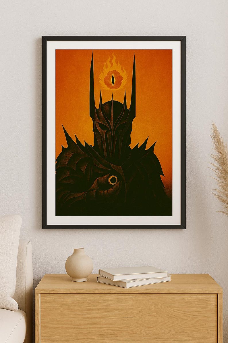 Sauron Poster, Lord of the Rings Wall Art, Dark Fantasy Print, Epic ...