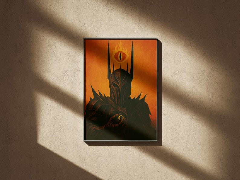 Sauron Poster, Lord of the Rings Wall Art, Dark Fantasy Print, Epic ...