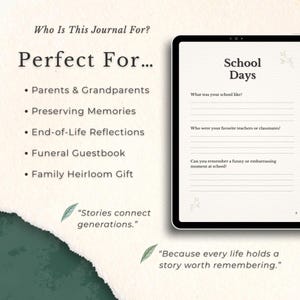 Legacy Journal Printable | Life Story Book | Guided Prompts Memory ...
