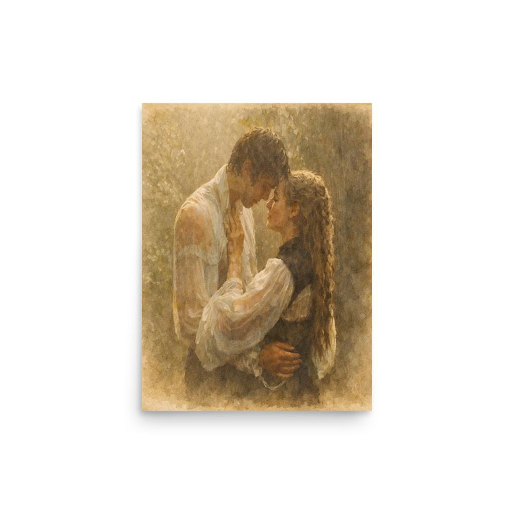 Wuthering Heights Rain Scene Art Print – Heathcliff and Catherine ...