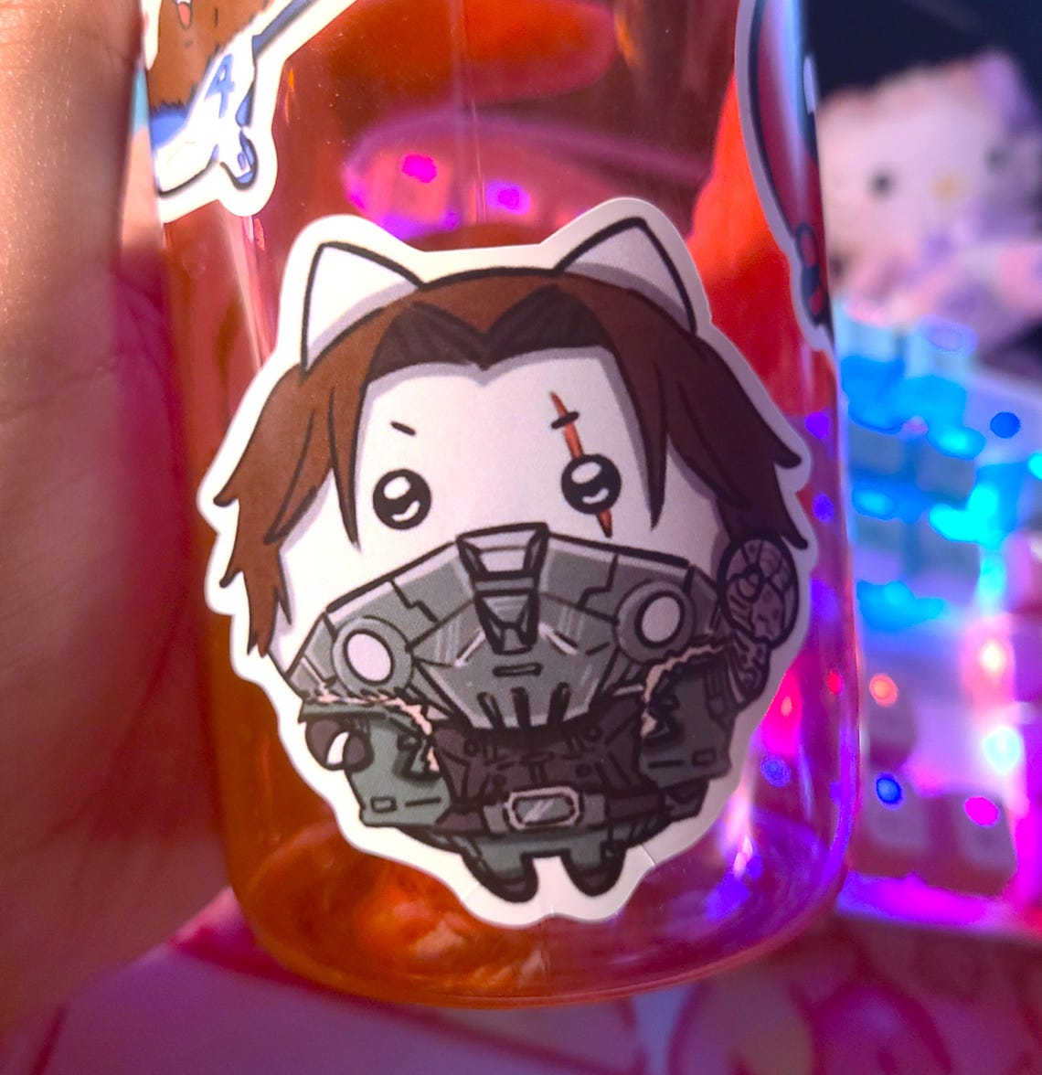 Rivals Bucky/ Winter Soldier Chiikawa Sticker - Etsy