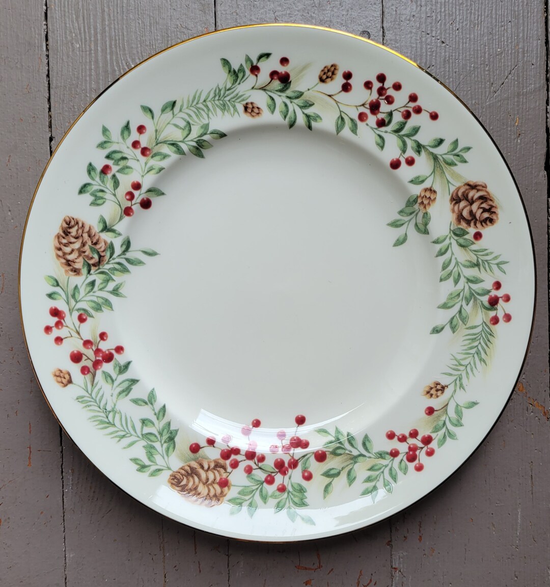 Vintage Lenox Boxwood and Pine Luncheon Plate - Etsy
