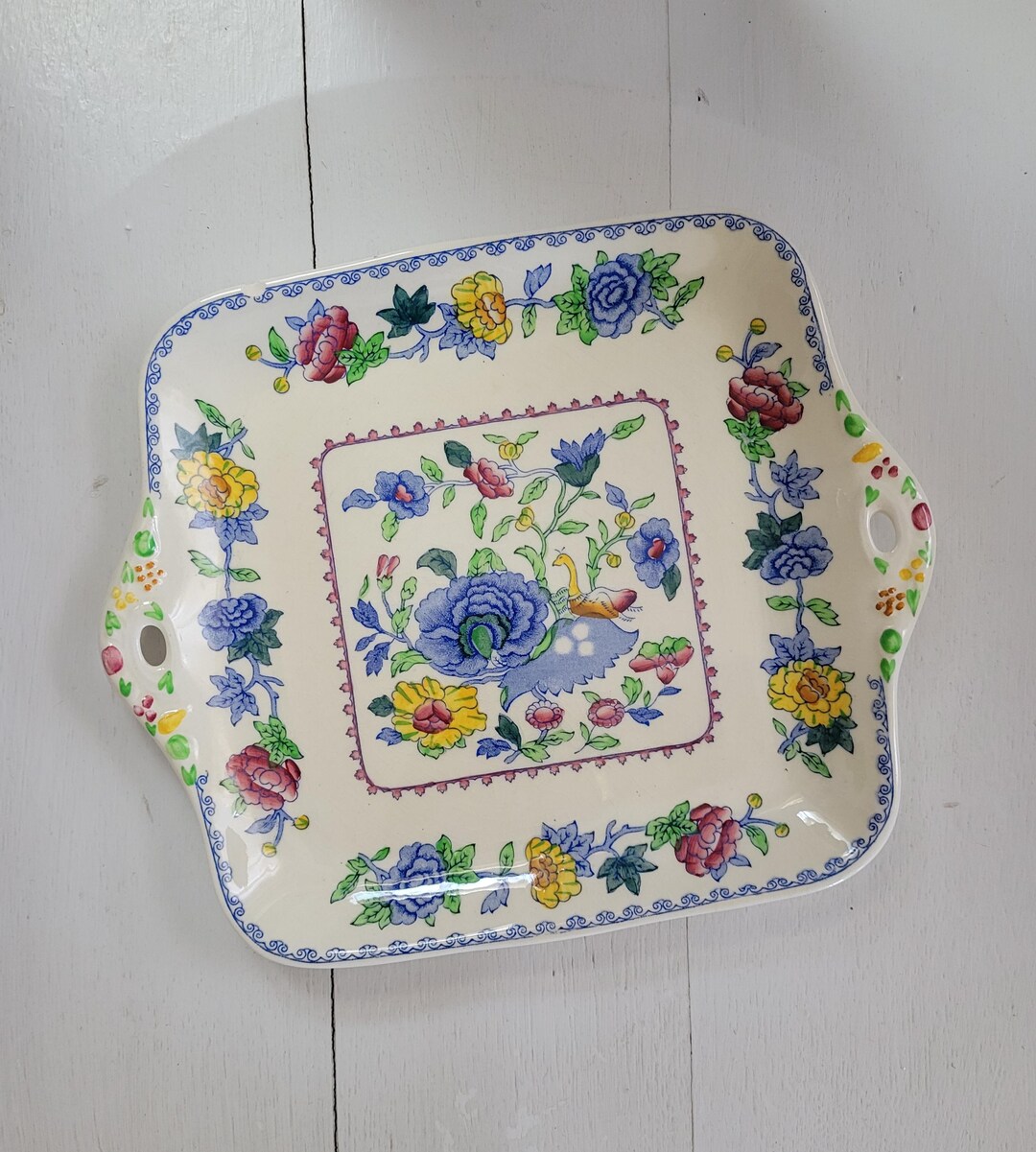 Vintage Mason's Regency Plantation Colonial Serving Cake Plate - Etsy