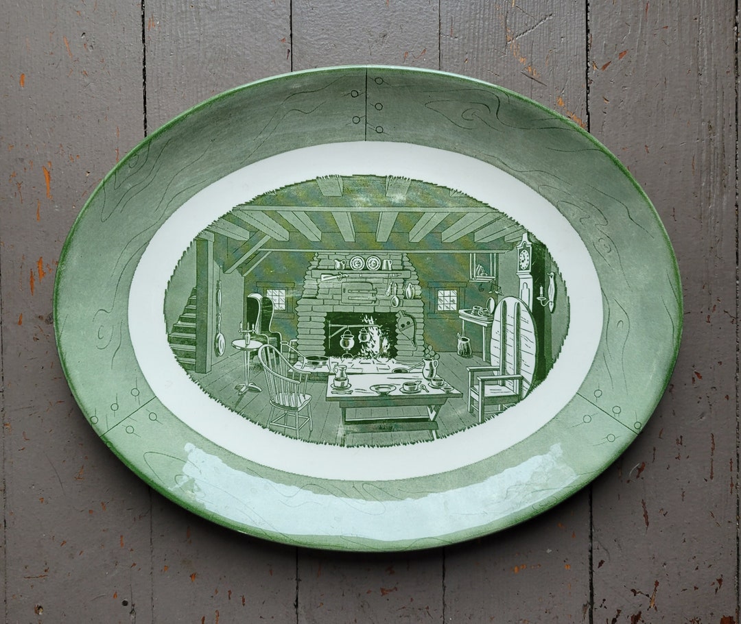 Vintage Colonial Homestead by Royal Green Small Platter - Etsy