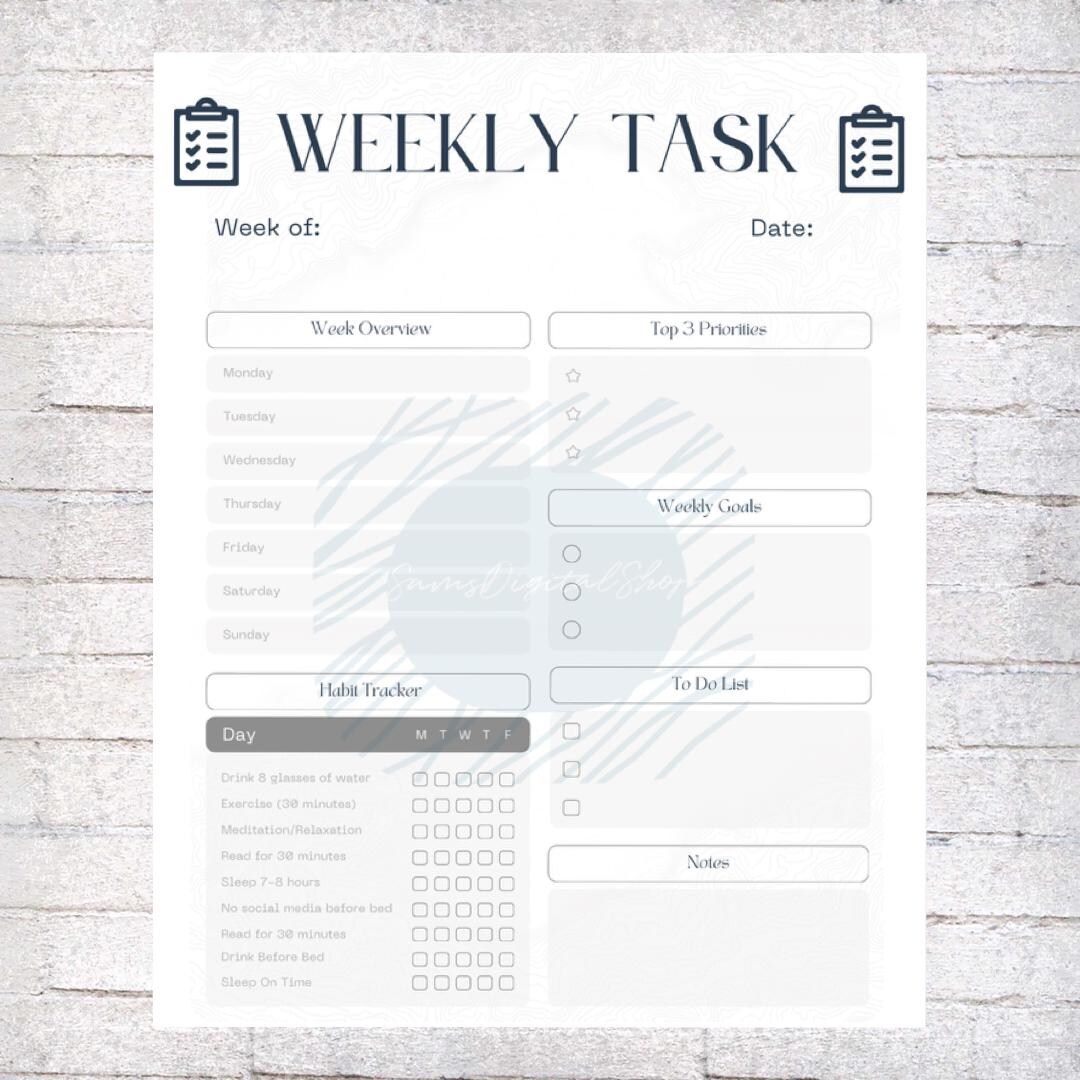 Printable Weekly Planner | Undated Weekly Schedule Template ...