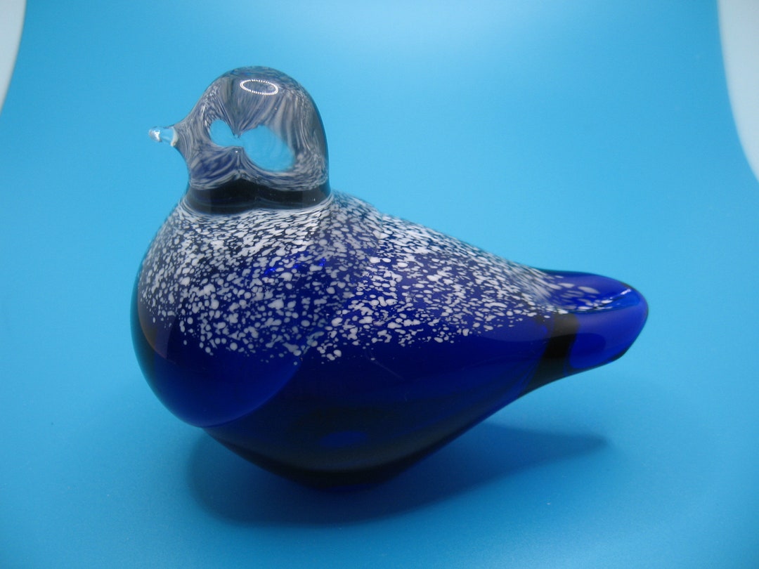 Art Glass Speckled Cobalt Blue Bird 4 Paperweight - Etsy