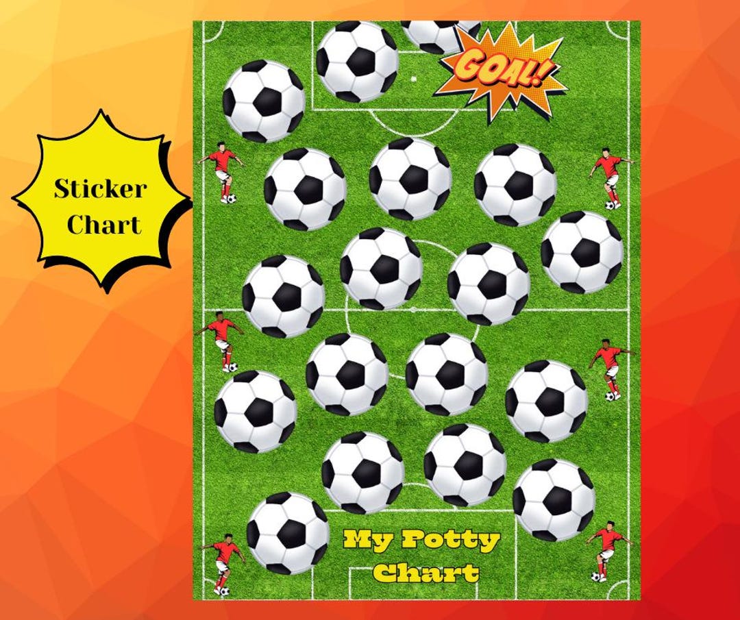 Printable Soccer Potty Training Sticker Chart for Toddler Boy or Girl ...