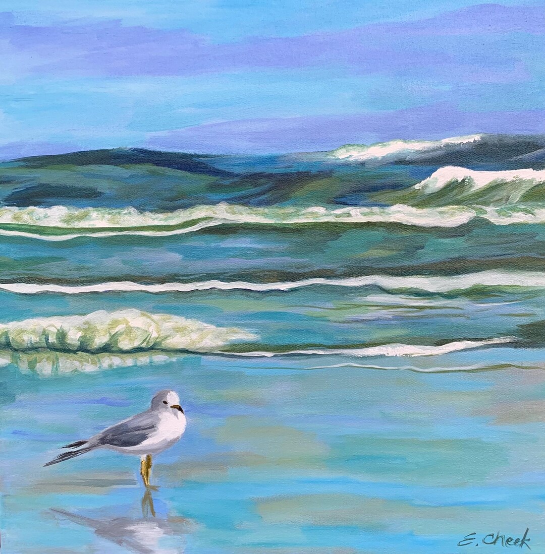 Seagull, Canvas Large Original 20" X 20" - Etsy