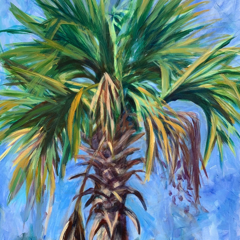 Palm Tree Painting - Etsy
