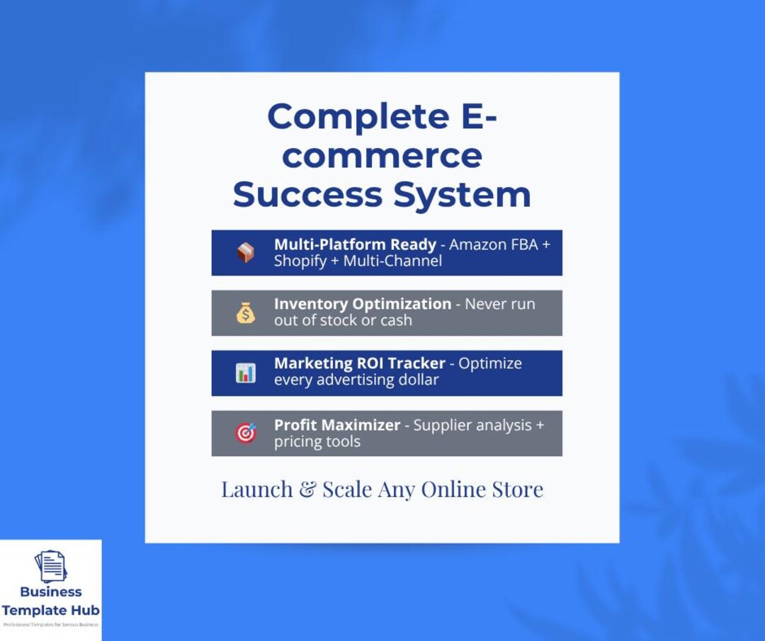 E-commerce Business Plan Template | Multi-platform Planning Spreadsheet ...