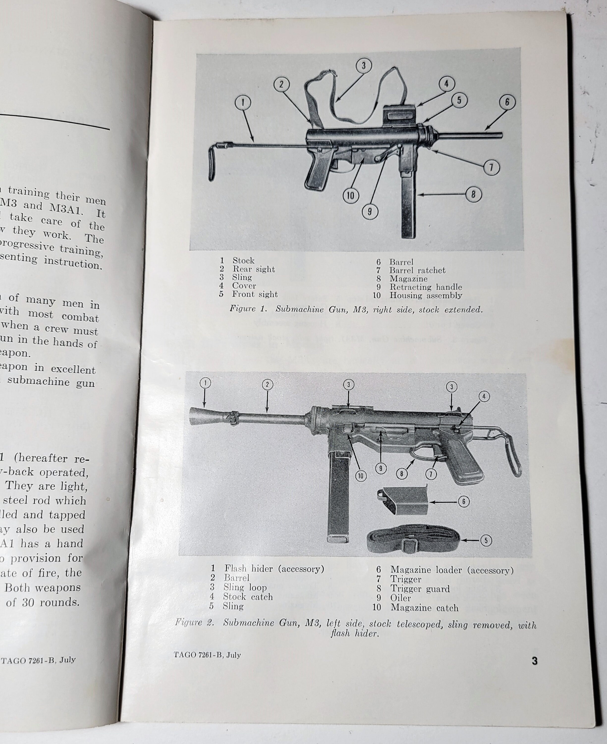 Department of Army Submachine Guns Caliber .45, M3l and M3A1 Manual FM ...