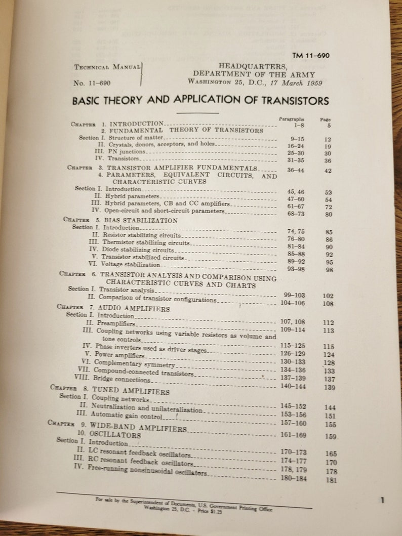 1959 Tm 11-690 Army Technical Manual Basic Theory and Application of ...
