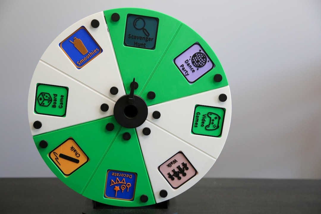 Custom Prize Wheel With Swap in Tiles 8 Slot Tabletop Spinner for ...