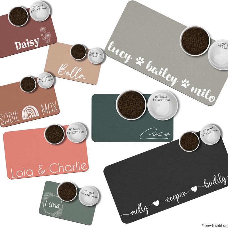 Dog Bowl Mat - Etsy