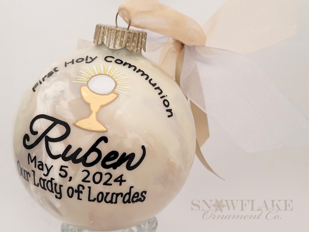 PERSONALIZED FIRST COMMUNION Glass Keepsake Ornament - Etsy