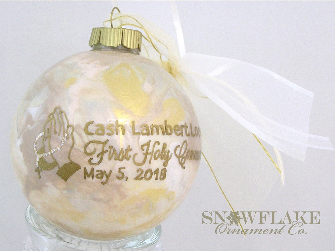 PERSONALIZED FIRST COMMUNION Glass Keepsake Ornament - Etsy