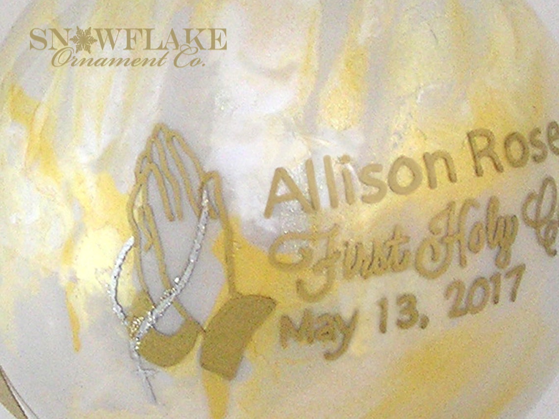 PERSONALIZED FIRST COMMUNION Glass Keepsake Ornament - Etsy