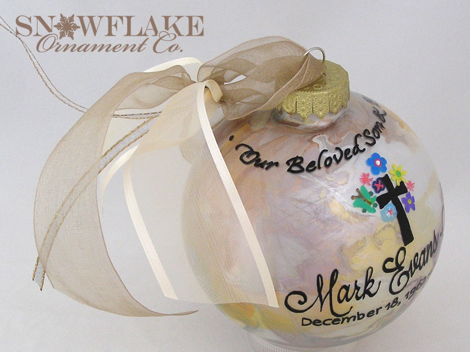 Personalized REMEMBRANCE COMMEMORATION Glass Keepsake Ornament - Etsy
