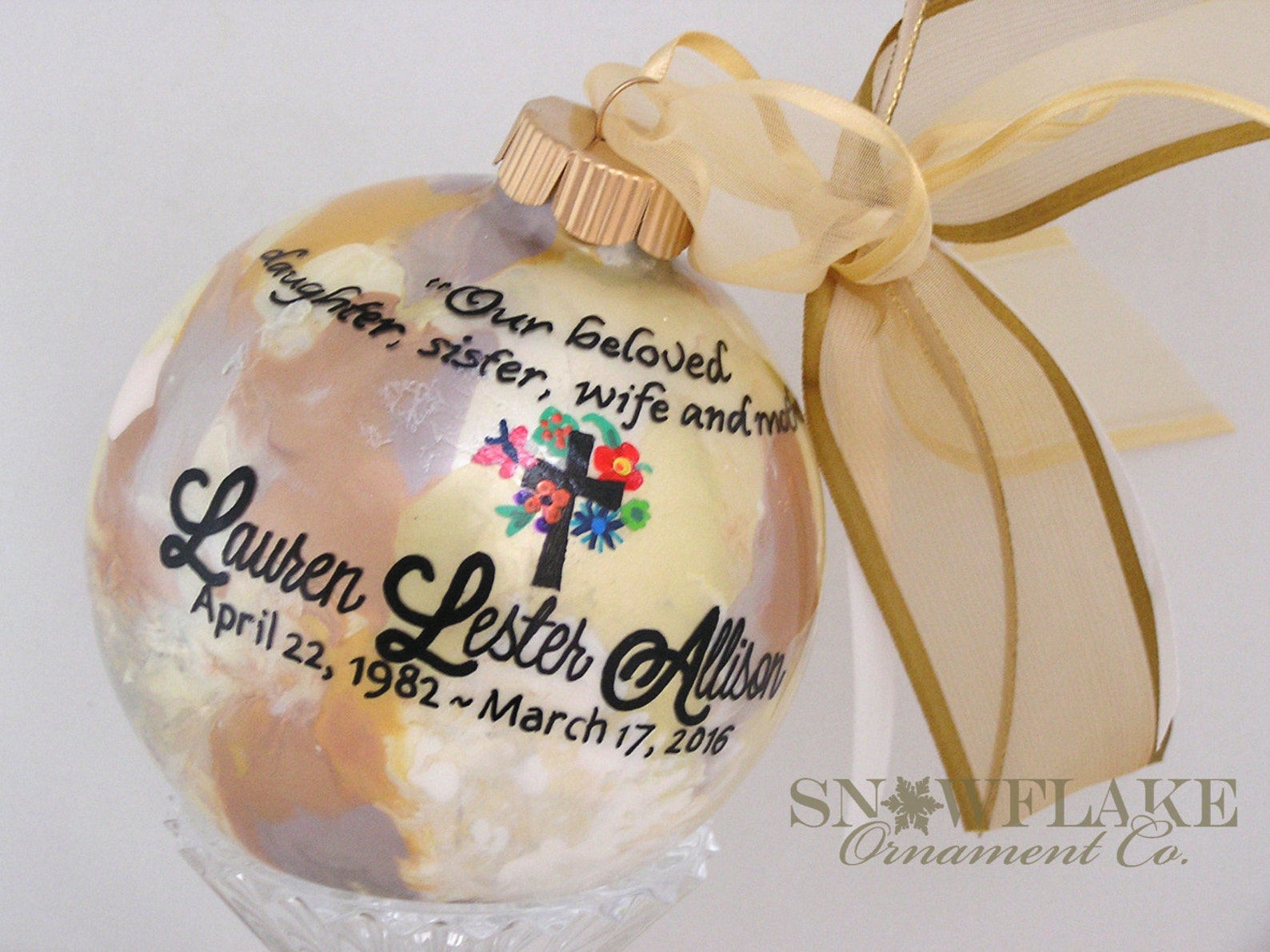 Personalized REMEMBRANCE COMMEMORATION Glass Keepsake Ornament - Etsy