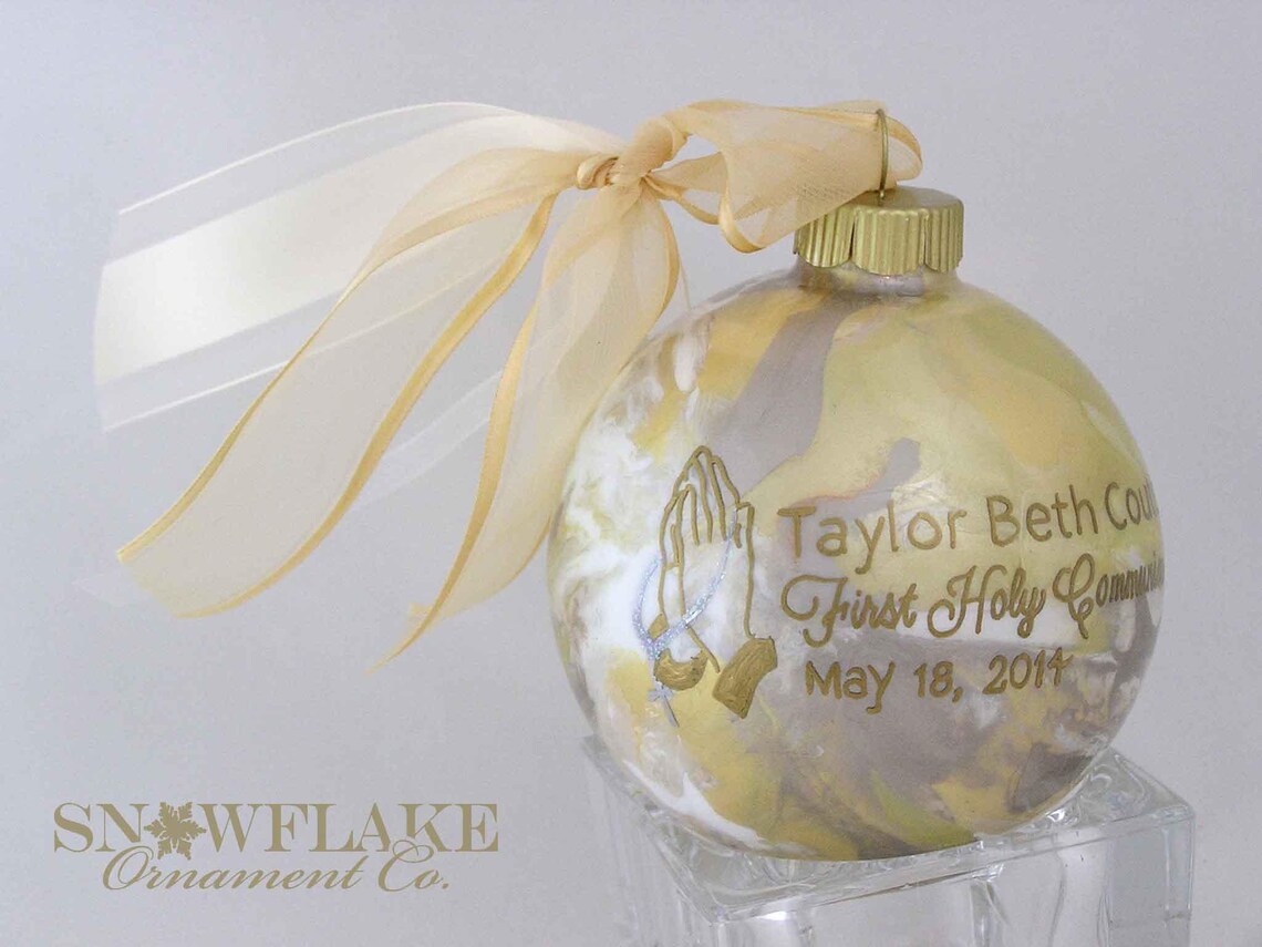 PERSONALIZED FIRST COMMUNION Glass Keepsake Ornament - Etsy