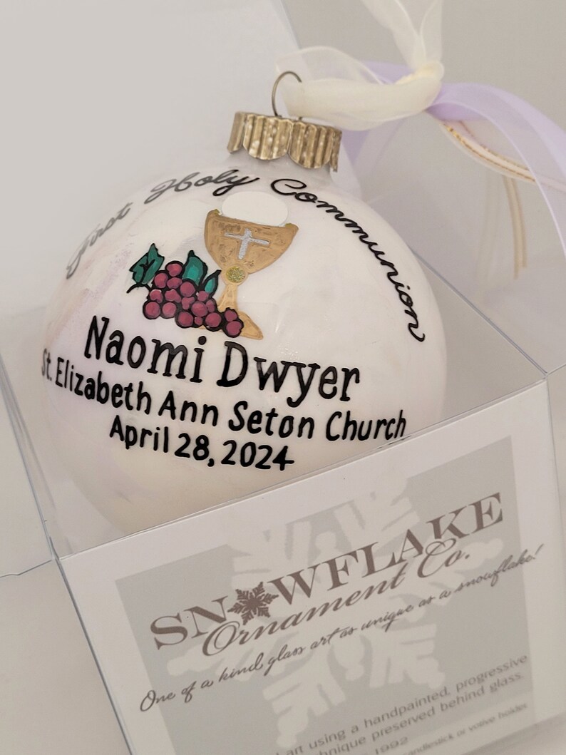 PERSONALIZED FIRST COMMUNION Glass Keepsake Ornament - Etsy