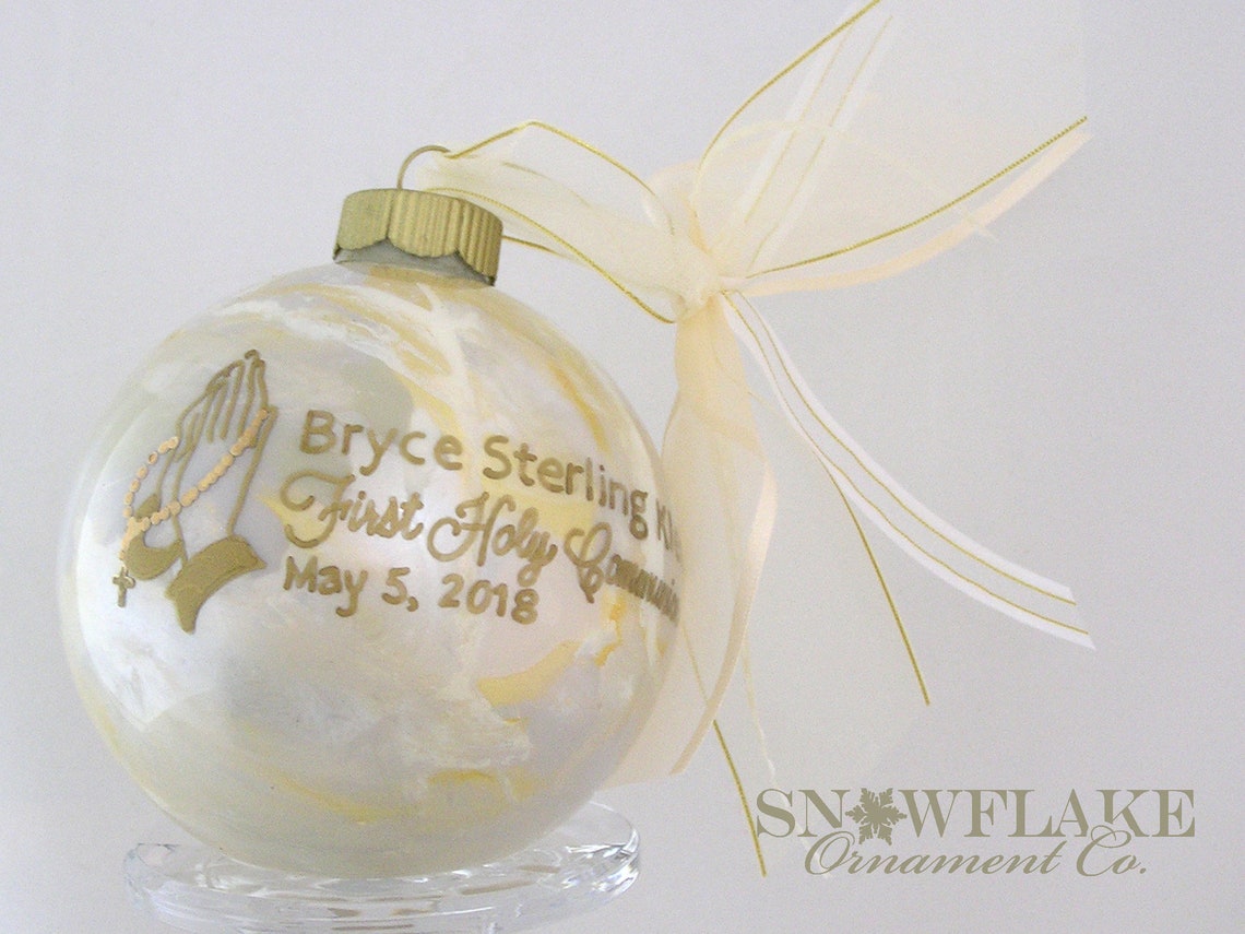PERSONALIZED FIRST COMMUNION Glass Keepsake Ornament - Etsy