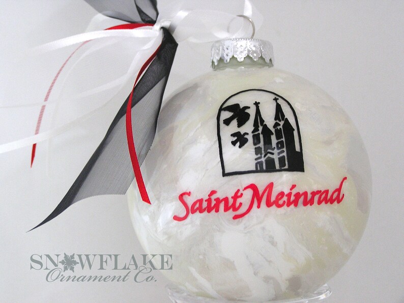 Personalized SCHOOL LOGO or MASCOT Glass Christmas Ornament Keepsake ...