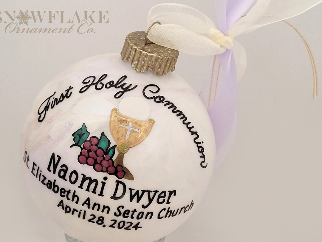 PERSONALIZED FIRST COMMUNION Glass Keepsake Ornament - Etsy