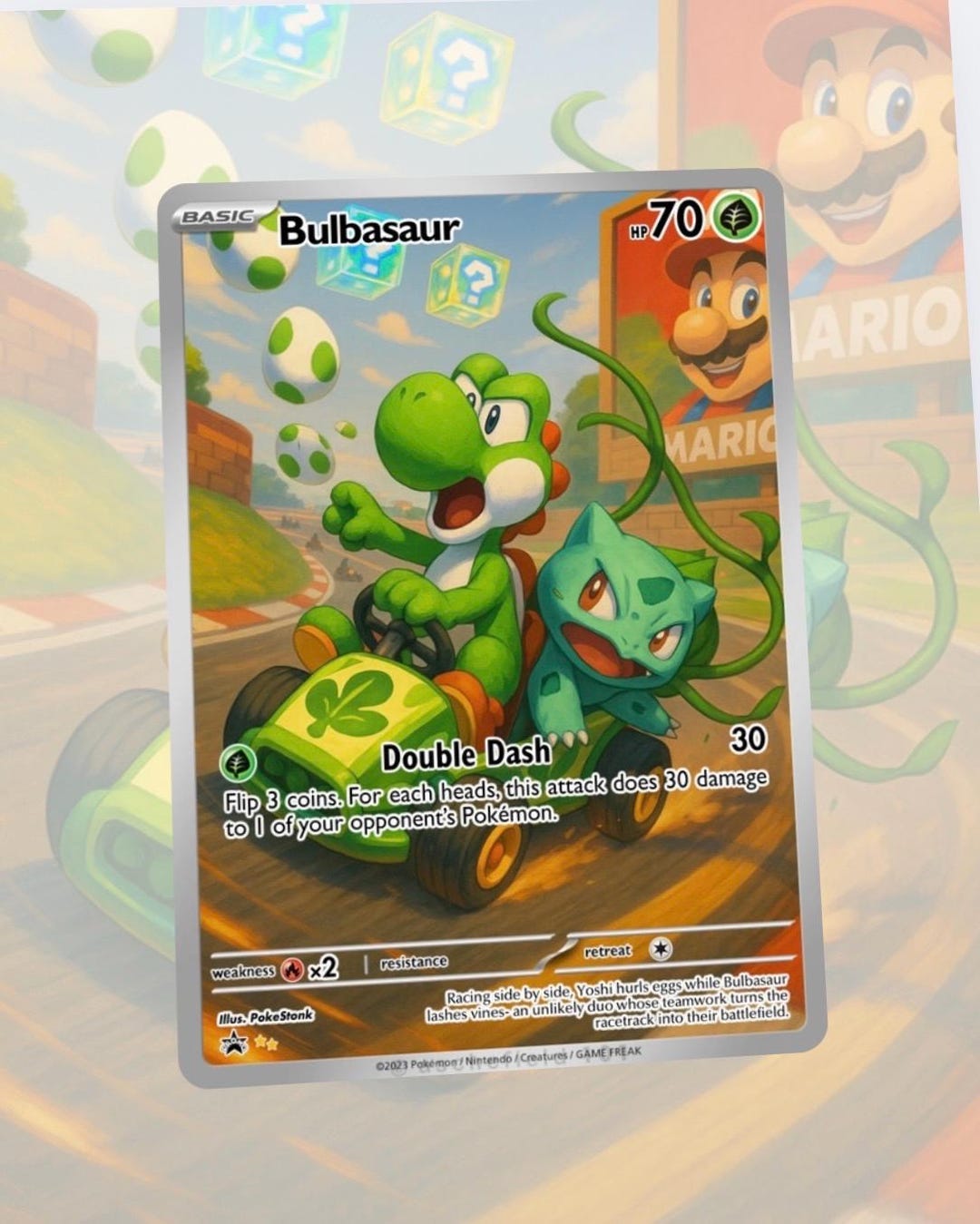 Bulbasaur Yoshi Double Dash Custom Made Card Fan Art Card - Etsy