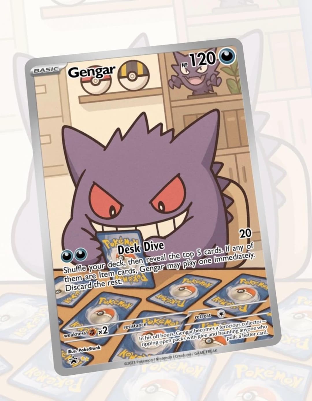Gengar Rips Custom Made Card Fan Art Card - Etsy