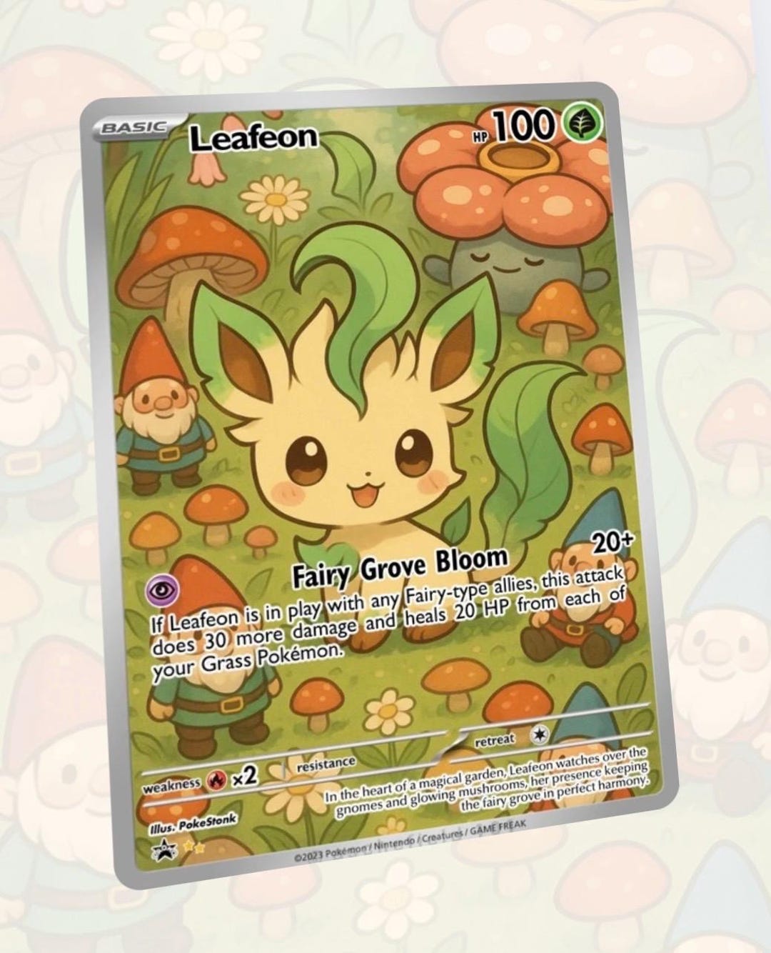 Leafeon Garden Custom Made Card Fan Art Card - Etsy