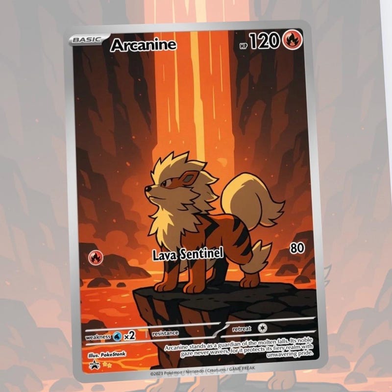 Arcanine Fan Card - Etsy