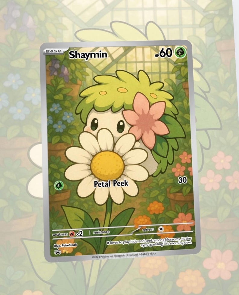 Shaymin Custom Made Card Fan Art Card - Etsy
