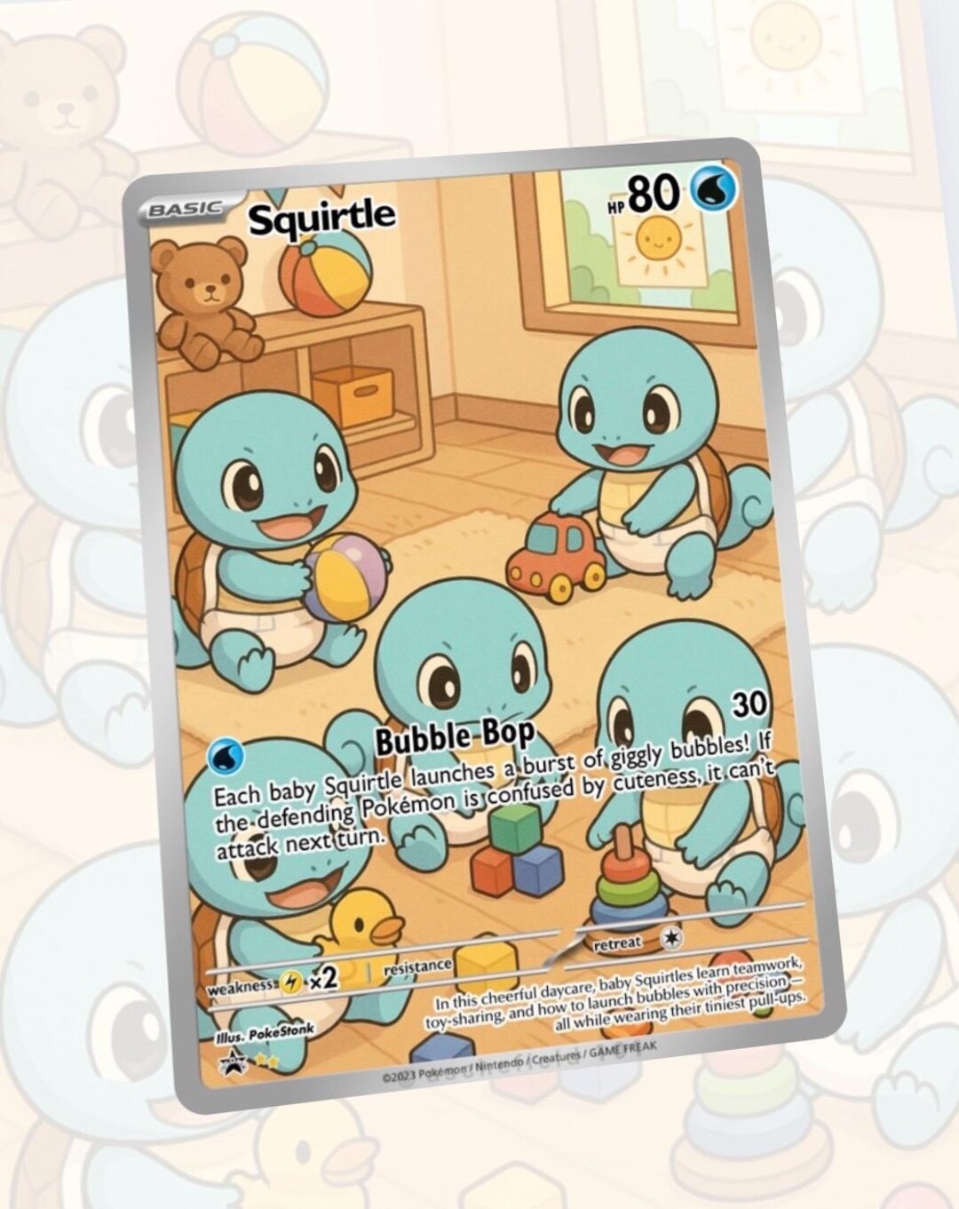 Baby Squirtle Custom Made Card Fan Art Card - Etsy