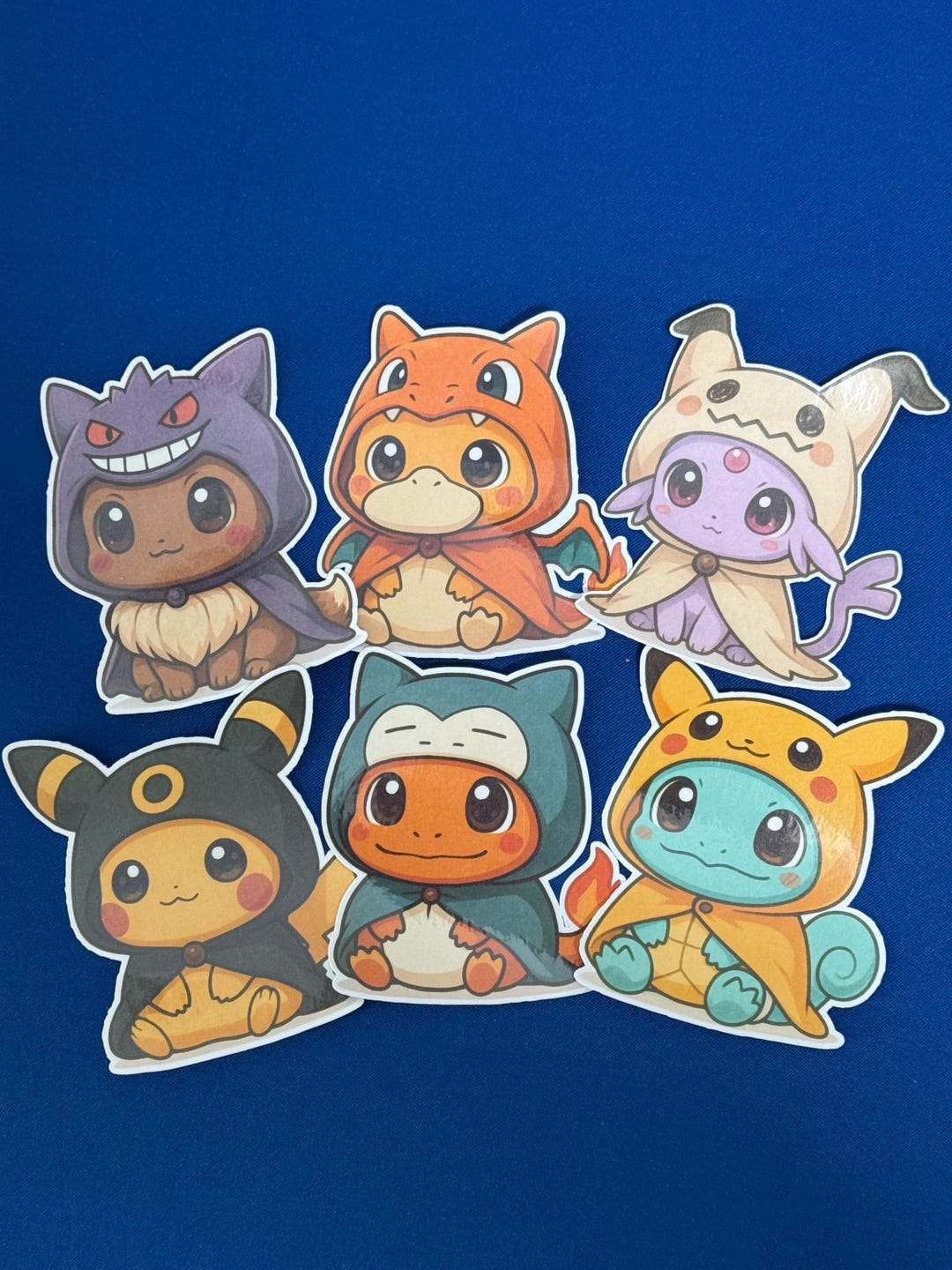 Jumbo Poncho Stickers Psyduck Espeon Pikachu Charmander Eevee Squirtle ...