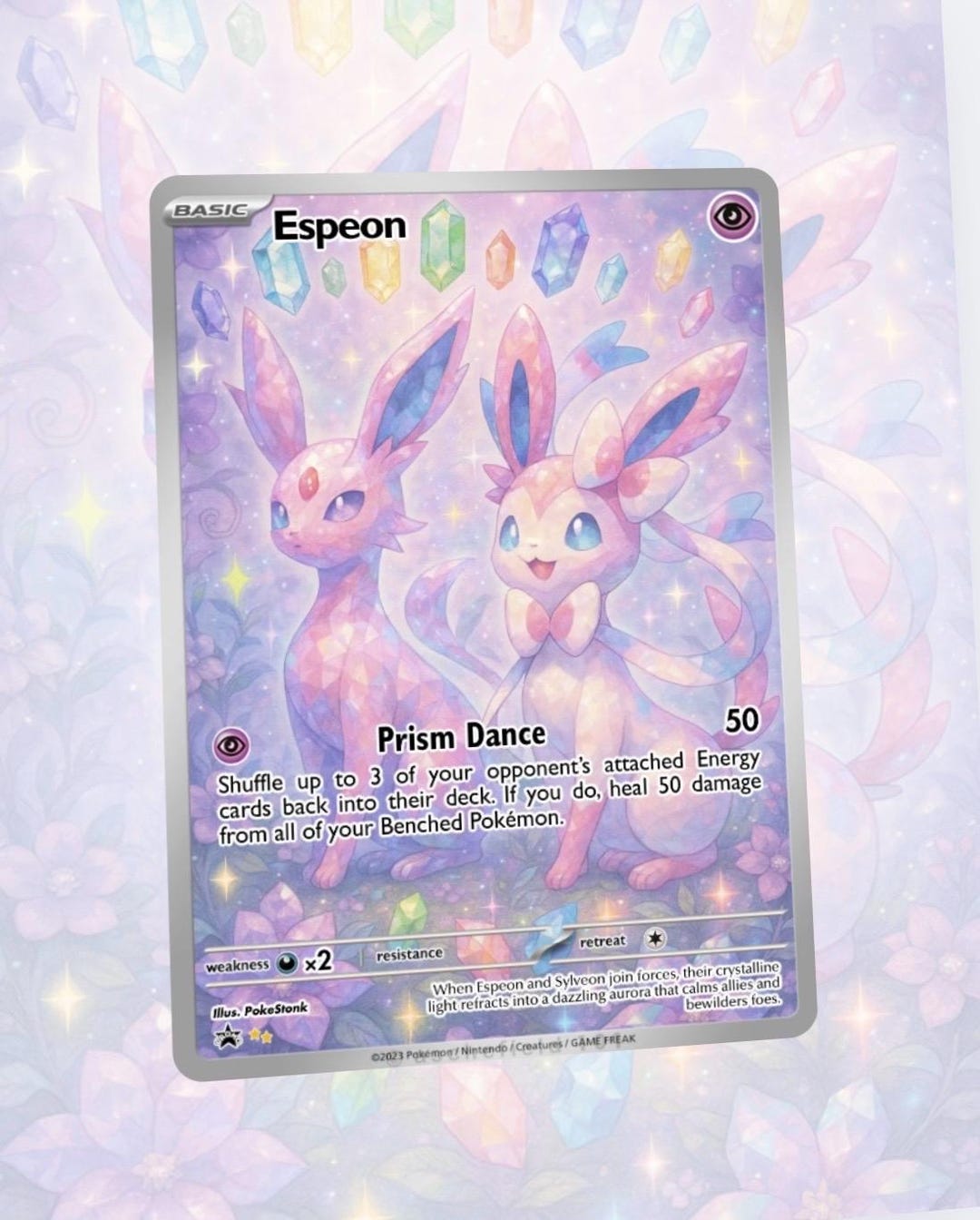 Eeveelution Espeon Umbreon Glaceon Diamond Custom Made Card Fan Art ...