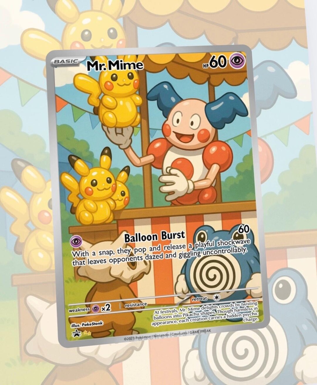 Mr Mime Custom Made Card Fan Art Card - Etsy