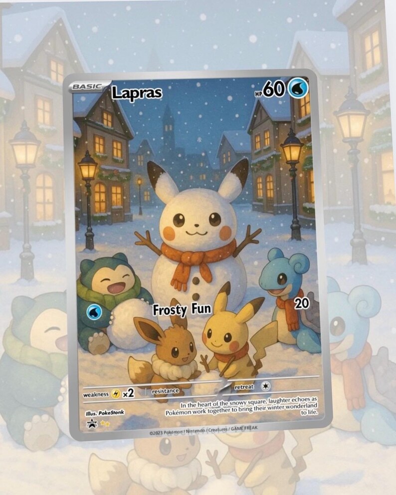Christmas Holiday Hanukkah Eevee Snorlax Pikachu Psyduck Gengar Piplup ...