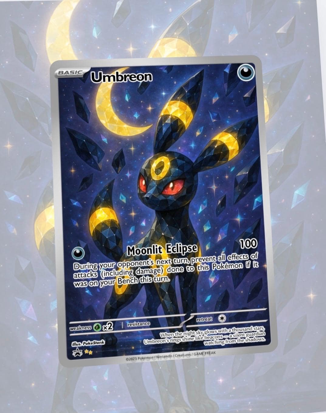 Eeveelution Espeon Umbreon Glaceon Diamond Custom Made Card Fan Art ...