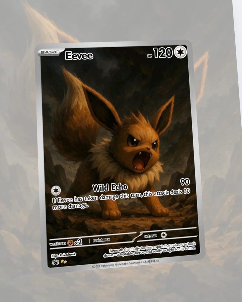 Eeveelution Attack Custom Made Card Fan Art Card - Etsy